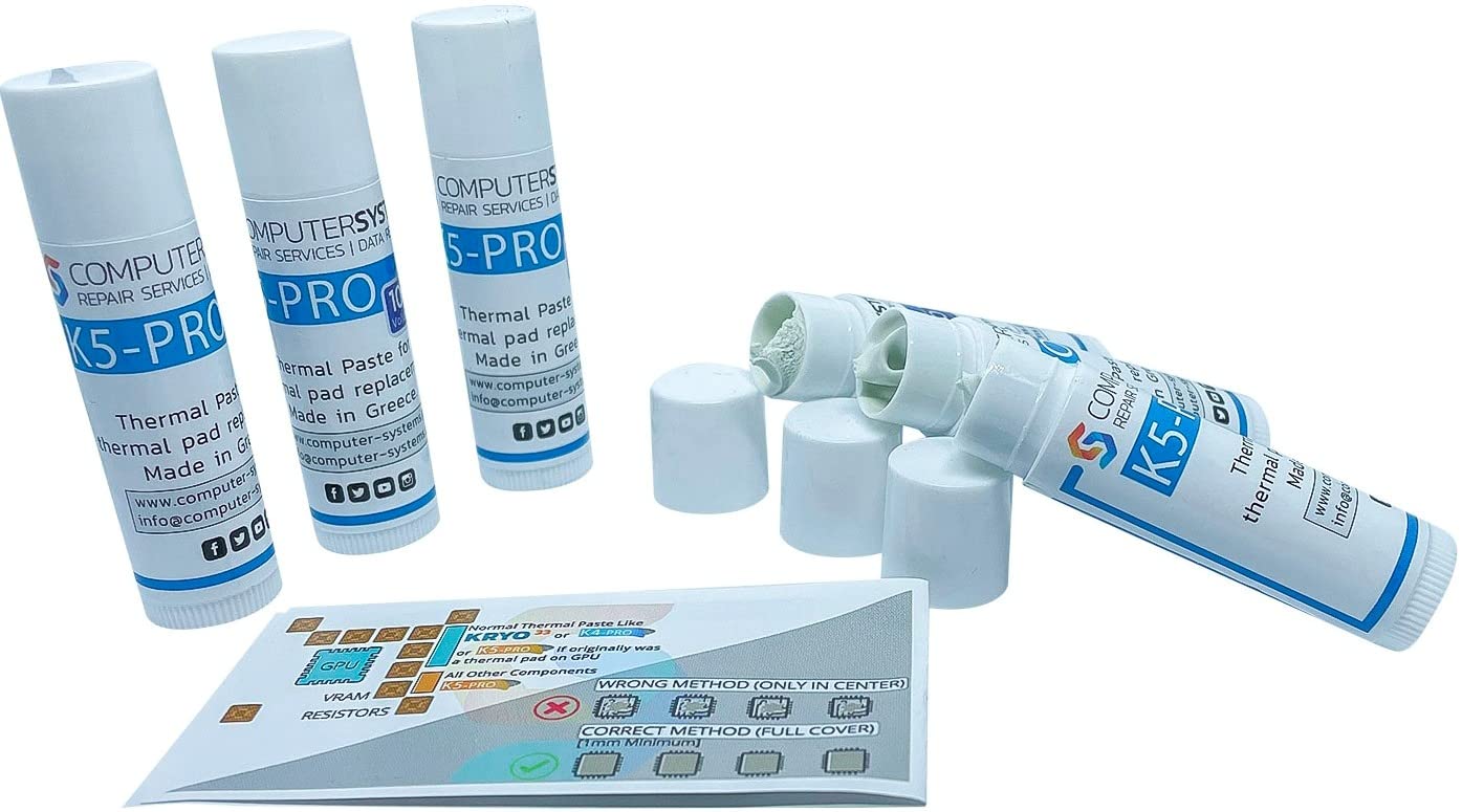 COMPUTERSYSTEMS REPAIR SERVICES DATA RECOVERY K5 PRO Viscous Thermal Paste for Thermal pad Replacement 60g 6X10g Pack (iPhone, Apple iMac, Sony PS4 & PS3, Xbox, Acer Aspire etc), CSGR