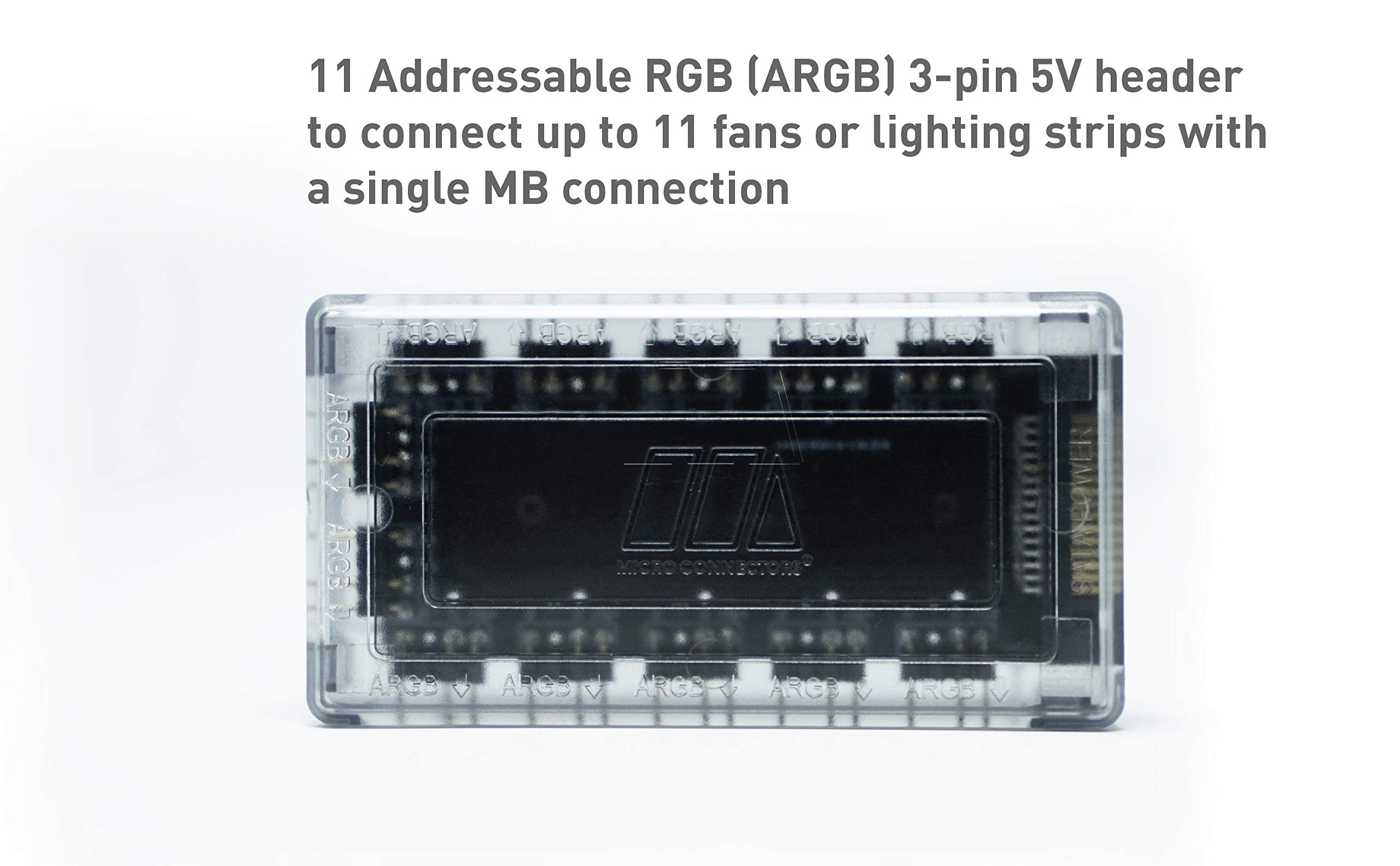 MICRO CONNECTORS 11-Port ARGB Splitter Hub for Fan and Light (S08-12ARGB)