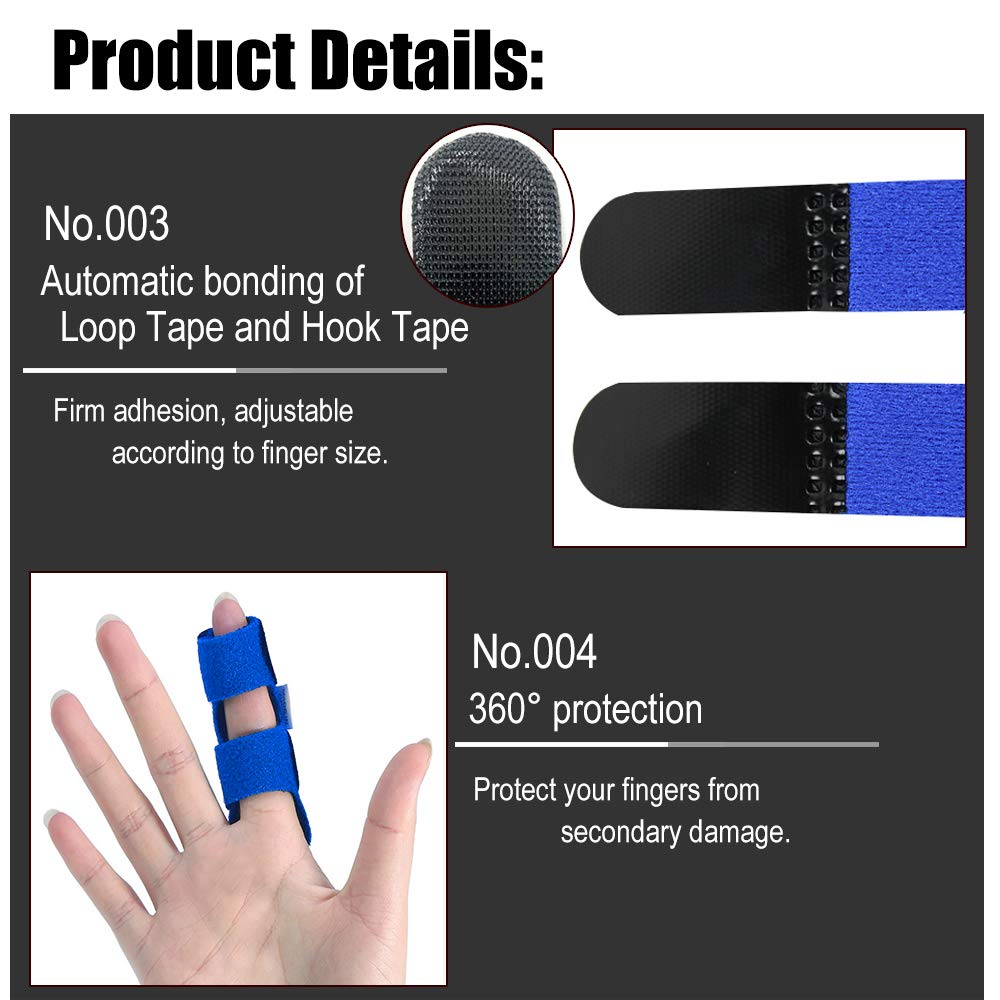 4Pcs Trigger Finger Splint, Adjustable Finger Brace Splint, Finger Knuckle Support Brace, for Trigger Finger, Finger Sprains, Sports Injuries