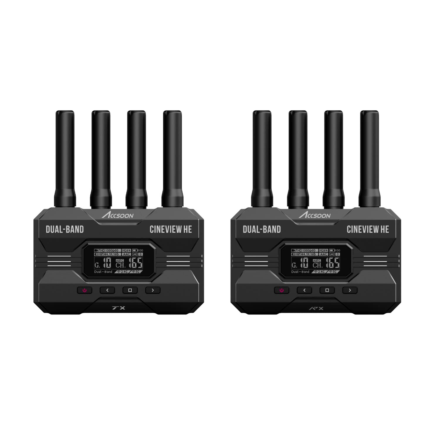 Accsoon CineView HE Wireless HDMI Transmitter & Receiver - HDMI Loop Out and USB UVC Out for Live Streaming and Remote Production - Compatible with OBS and Zoom