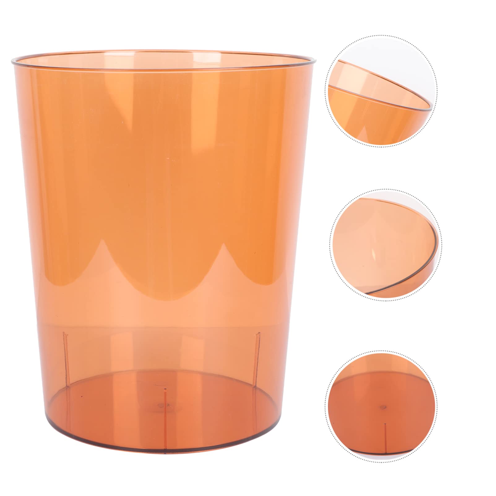 Amosfun Plastic Slim Round Small Trash Can Wastebasket Garbage Container Bin Pot for Bathroom Bedroom Kitchen Home Office Orange
