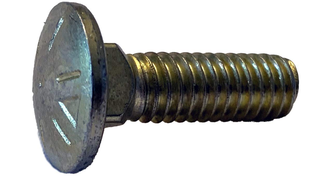 Small Parts 3716C8 3/8"-16 x 1" Carriage Bolt Grade 8 Fully Threaded Zinc Yellow (Pack of 25)
