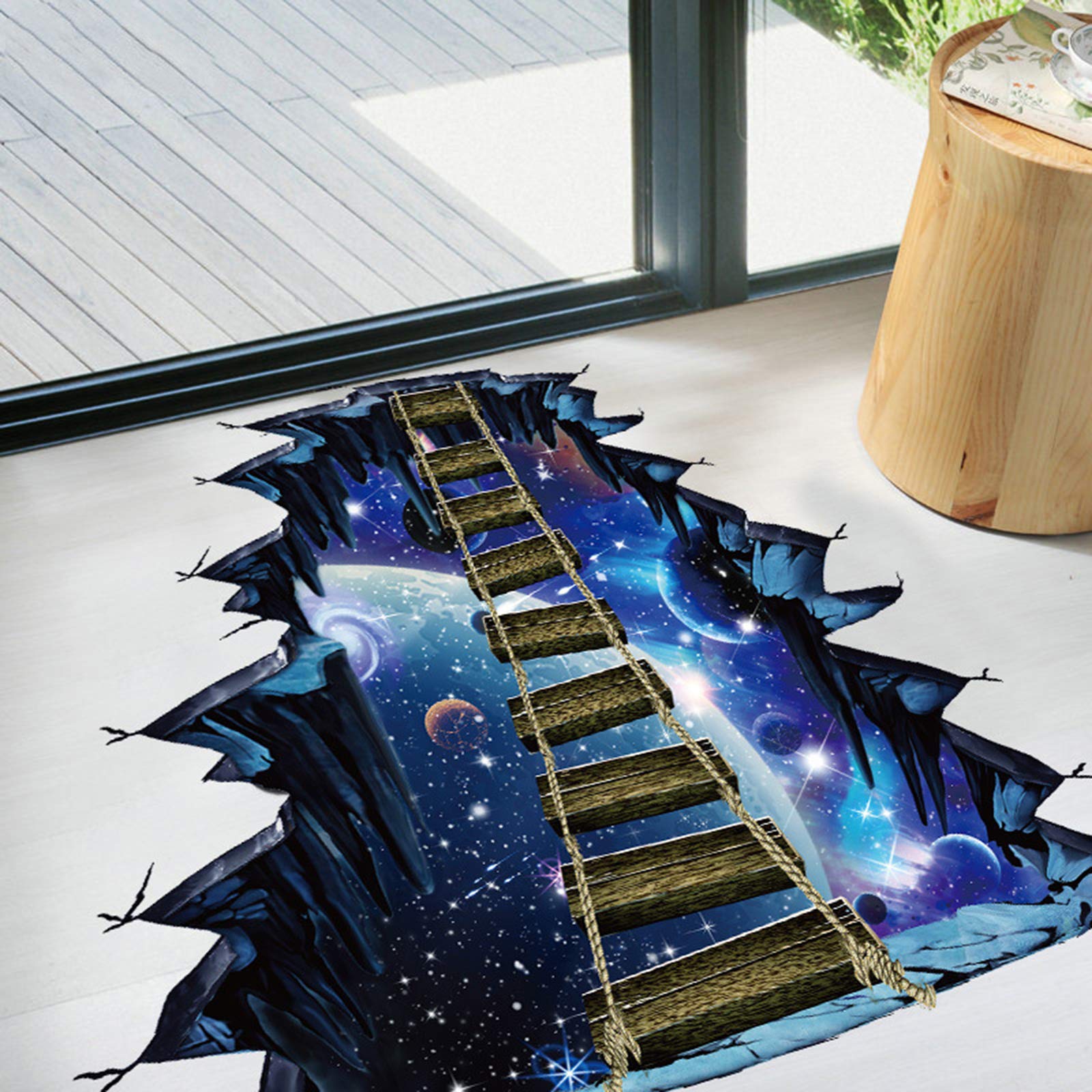 SENGTER Space Stickers 3D Wall Decor Galaxy Wallpaper Wall Stickers Planet Wall Stickers Waterproof Wall Decals Floor Stickers Ceiling Decor Wall Decorations for Living Room Kids Room Decor