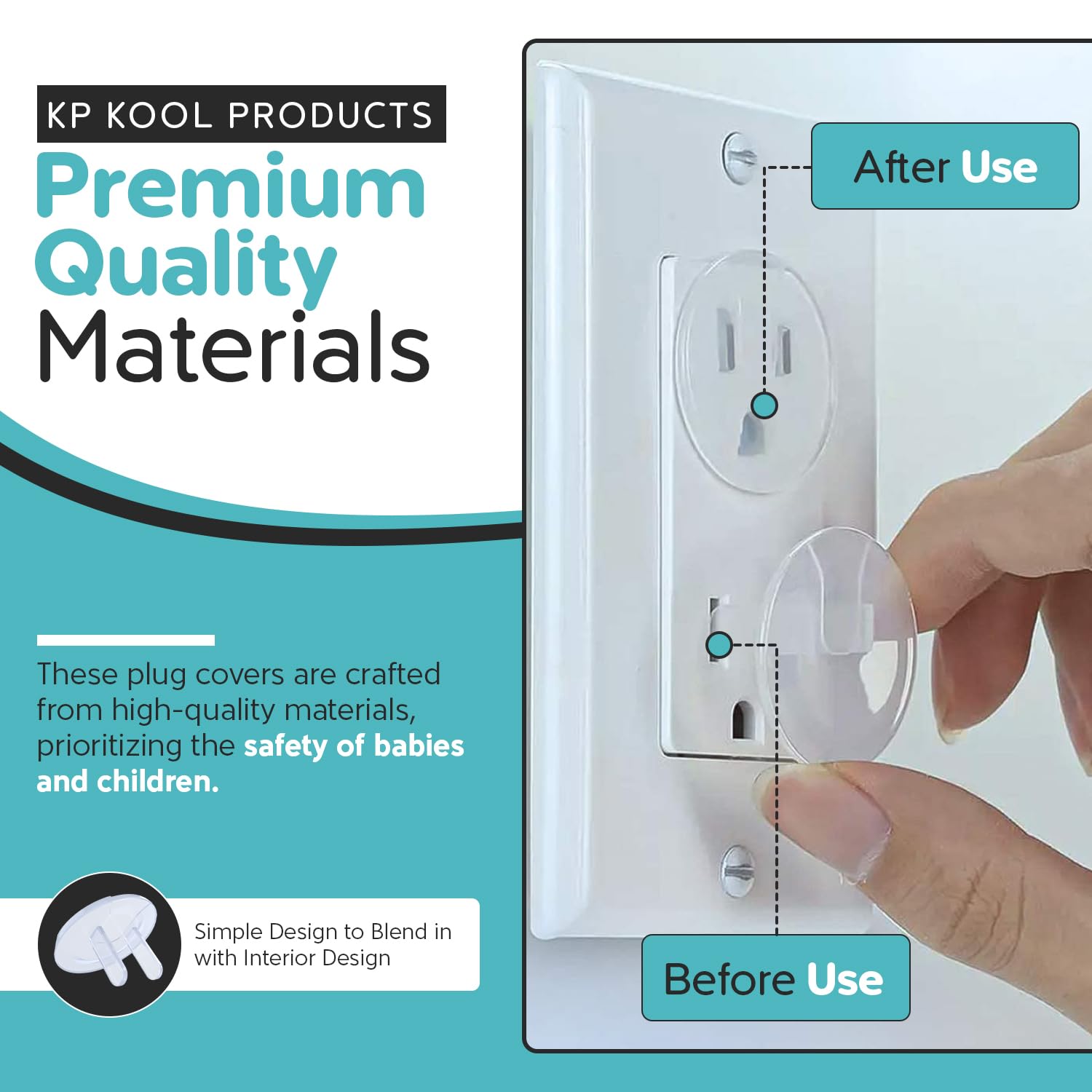 KP KOOL PRODUCTS Plug Covers for Electrical Socket Outlets Covers for Baby Proofing - Safety Plug Covers for Child's Protection - Pack of 40