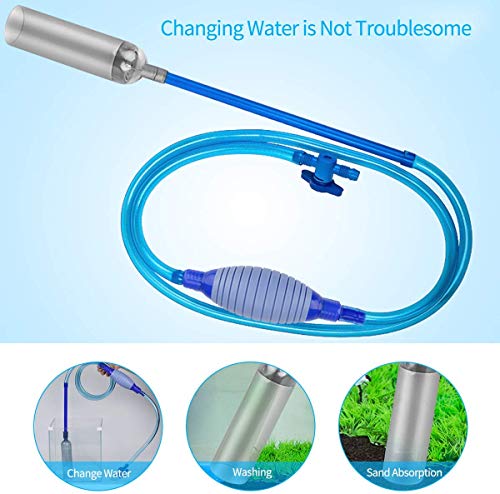 Number-One Fish Tank Cleaner, Aquarium Water Changer Gravel Filter Aquarium Siphon Vacuum Pump Water Changing Sand Washing Adjustable Water Flow with Inbuilt Strainer Outlet Valve Pumping Airbag