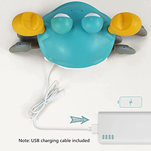 Dusja Sensing Escape Crawling Crab, Tummy Time Baby Toy with Music& Lights, Interactive Kids Infant Learning and Entertainment Fun Toy Birthday Gift (Green)
