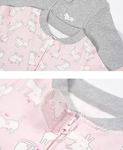 Teach Leanbh Baby 2-Pack Footless Pajamas Cotton Long Sleeve Printing 2 Way Zipper Romper Jumpsuit Sleep and Play 3-24 Months (12-18 Months, Navy dinosaur)