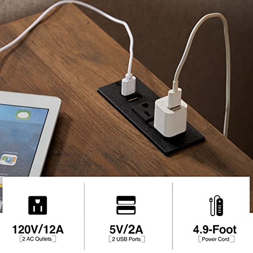 AMERLIFE 4-Piece Farmhouse Table Set Includes Sliding Barn Door TV Stand, Coffee Table& Two End Tables, Side Table with Charging Station and USB Ports, for Living Room, Bedroom, Distressed White, 59β