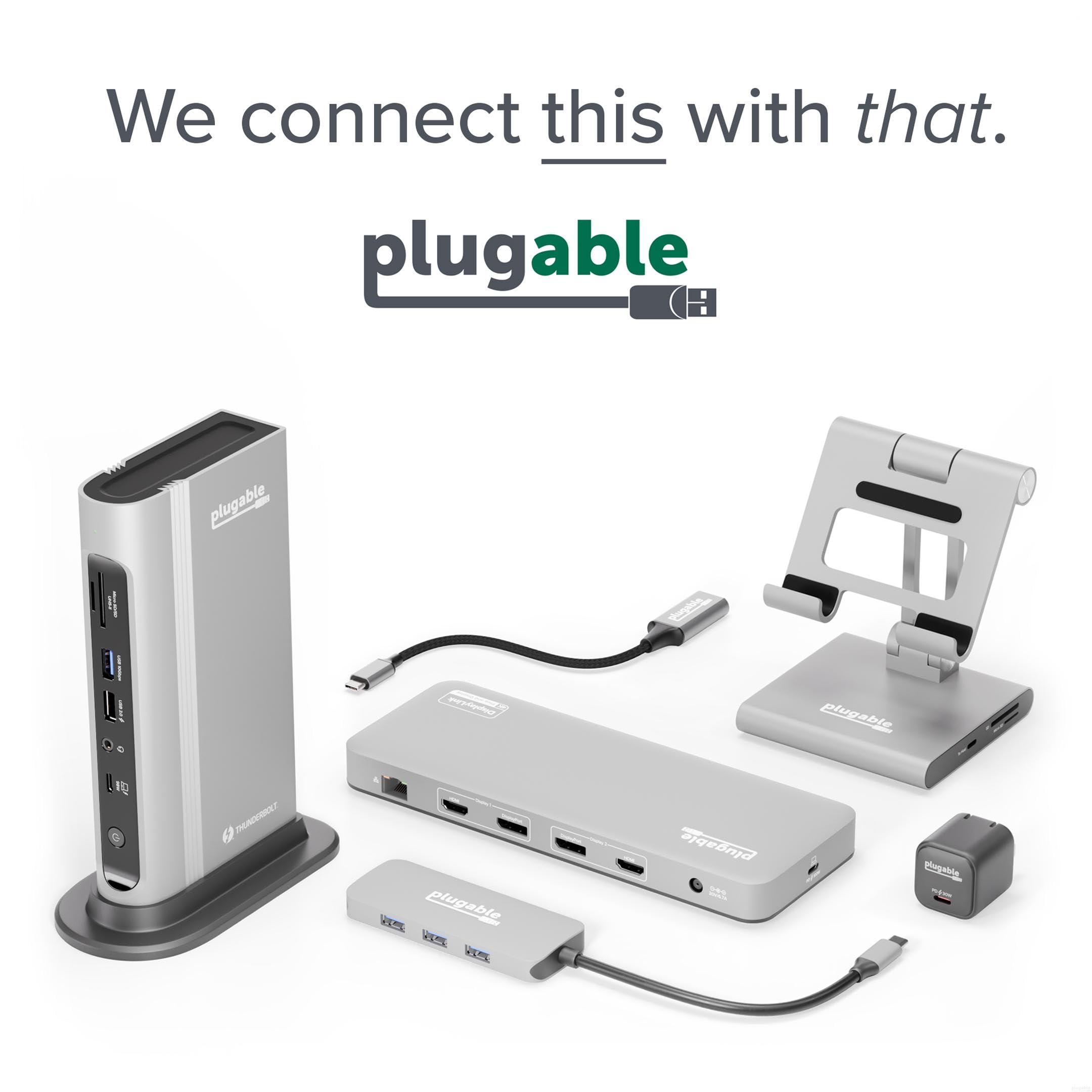Plugable 7-in-1 USB C Hub Multiport Adapter with Ethernet Driverless Compatibility with Mac, Windows, iPhone 15, Chromebook, USB4, Thunderbolt, 100W Charging, Ethernet, 4K60Hz HDMI, 2X USB, SD/microSD