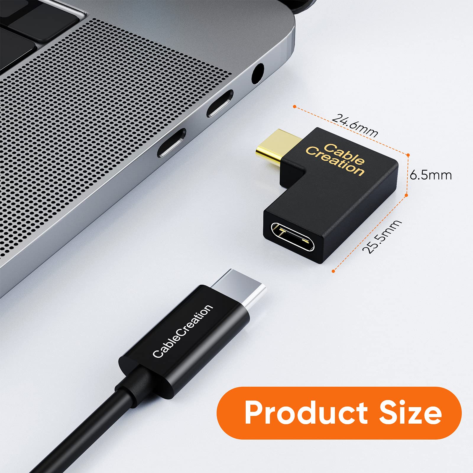 CableCreation Right Angle USB C Male to Female Adapter [3-Pack], 90 Degree USB 3.1 USB C Extension Adapter (3A/10G) for MacBook (Pro), Pixel 2 XL, Laptop & Tablet & Mobile Phone