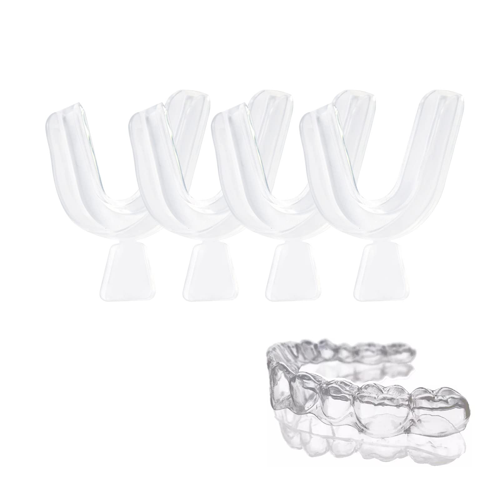 4pcs/Set Thermoform Moldable Dental Mouth Guard Teeth Protector, Whitening Kits Teeth Trays Dental Braces, Whitener Mouth Guard Oral Care Hygiene Bleaching Tooth Tool