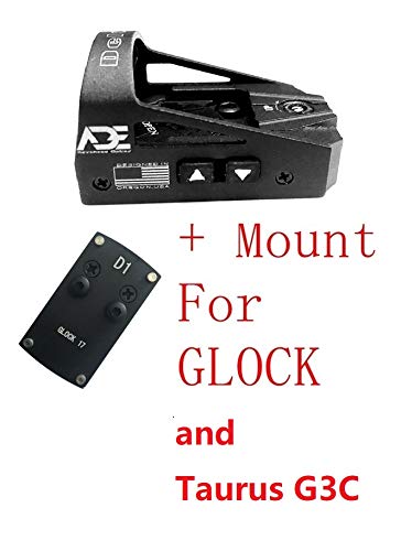ADE Delta RD3-012 Red Dot + Rear Sight Optic Mounting Plate/Adapter for All Glock (Non-MOS) Standard Models and Taurus G3C