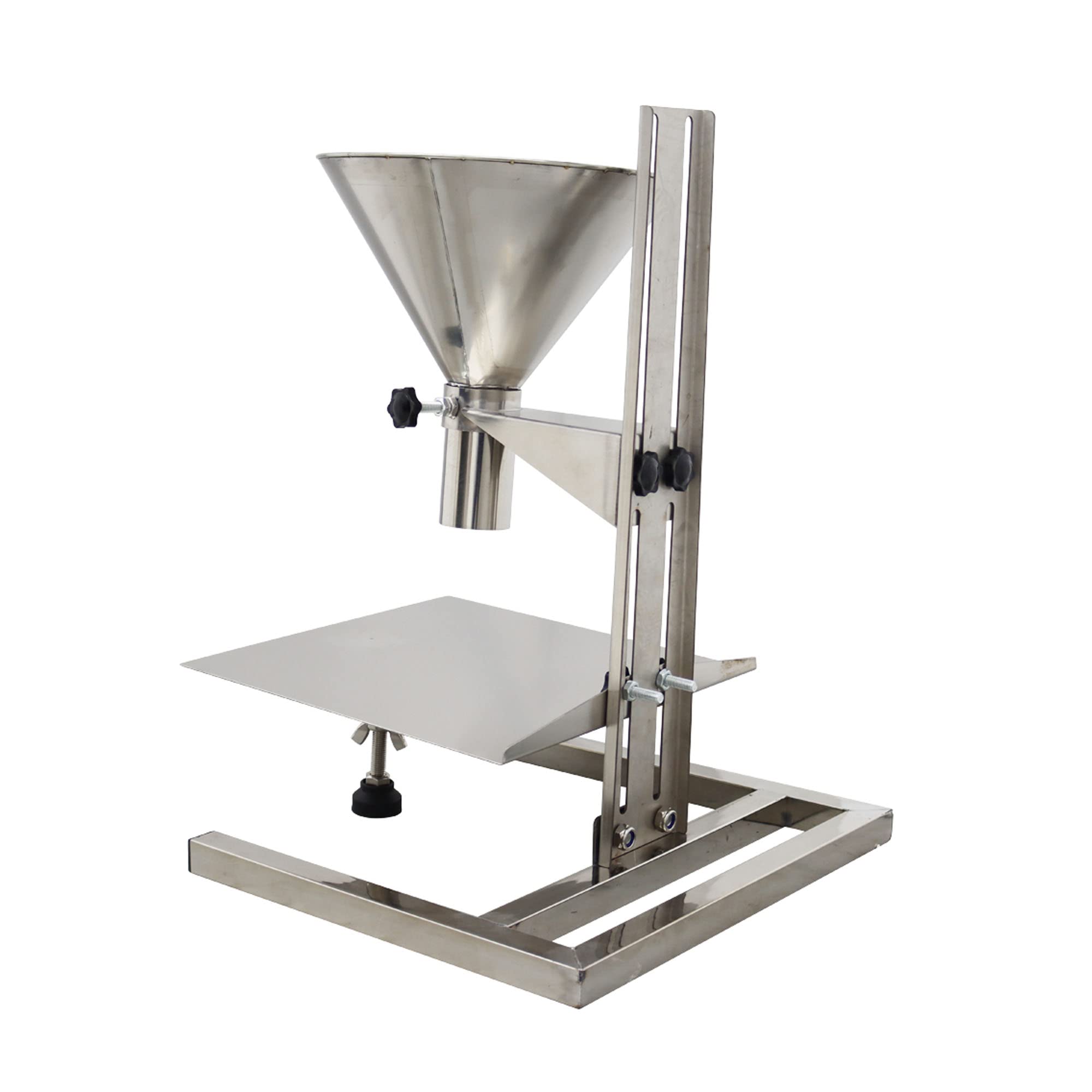 LGXEnzhuo Stainless Steel Feeding Hopper with Support Stand Manual Filling Package Funnel Under Funnel Diameter 2inch