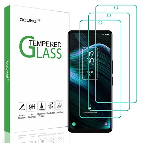 beukei (3 Pack) Compatible for TCL Stylus 5G Screen Protector Tempered Glass,Touch Sensitive,Case Friendly, 9H Hardness
