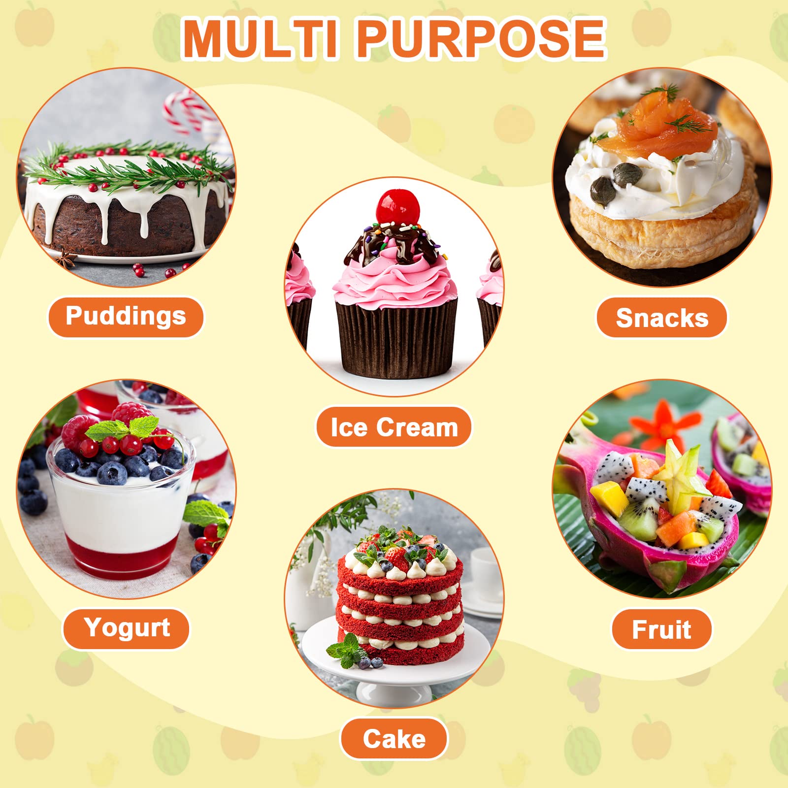 600 Pcs 3.4 oz Plastic Dessert Cups Parfait Cups with Lids and Spoons Mini Appetizer Cups Clear Square Disposable Cups Dessert for Pudding Fruit Ice Cream Wedding Baby Shower Birthday Decorations