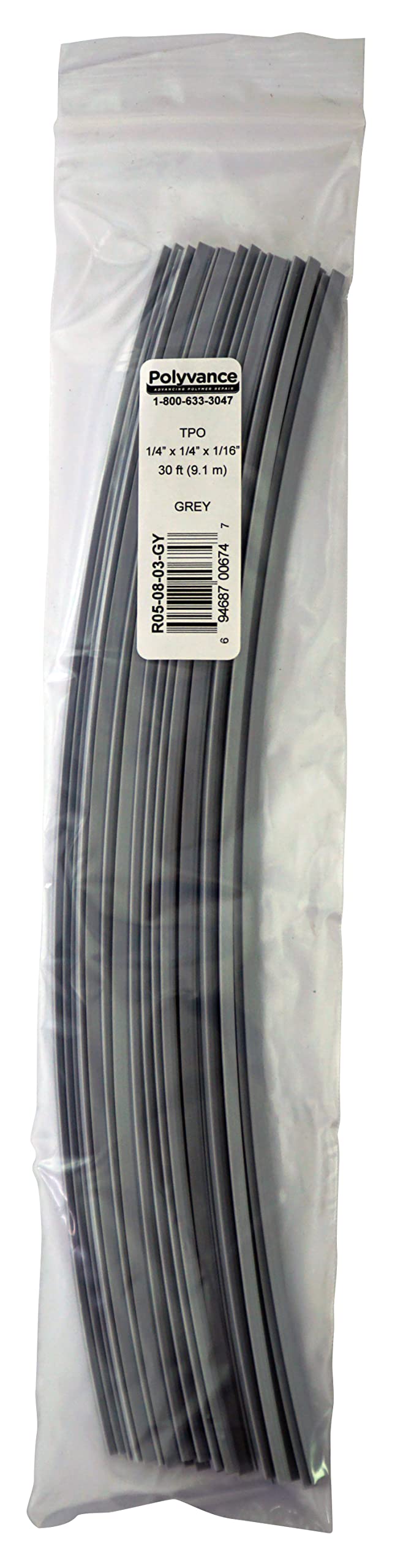 Polyvance TPO Plastic Corner Welding Rod. 30 ft. Gray