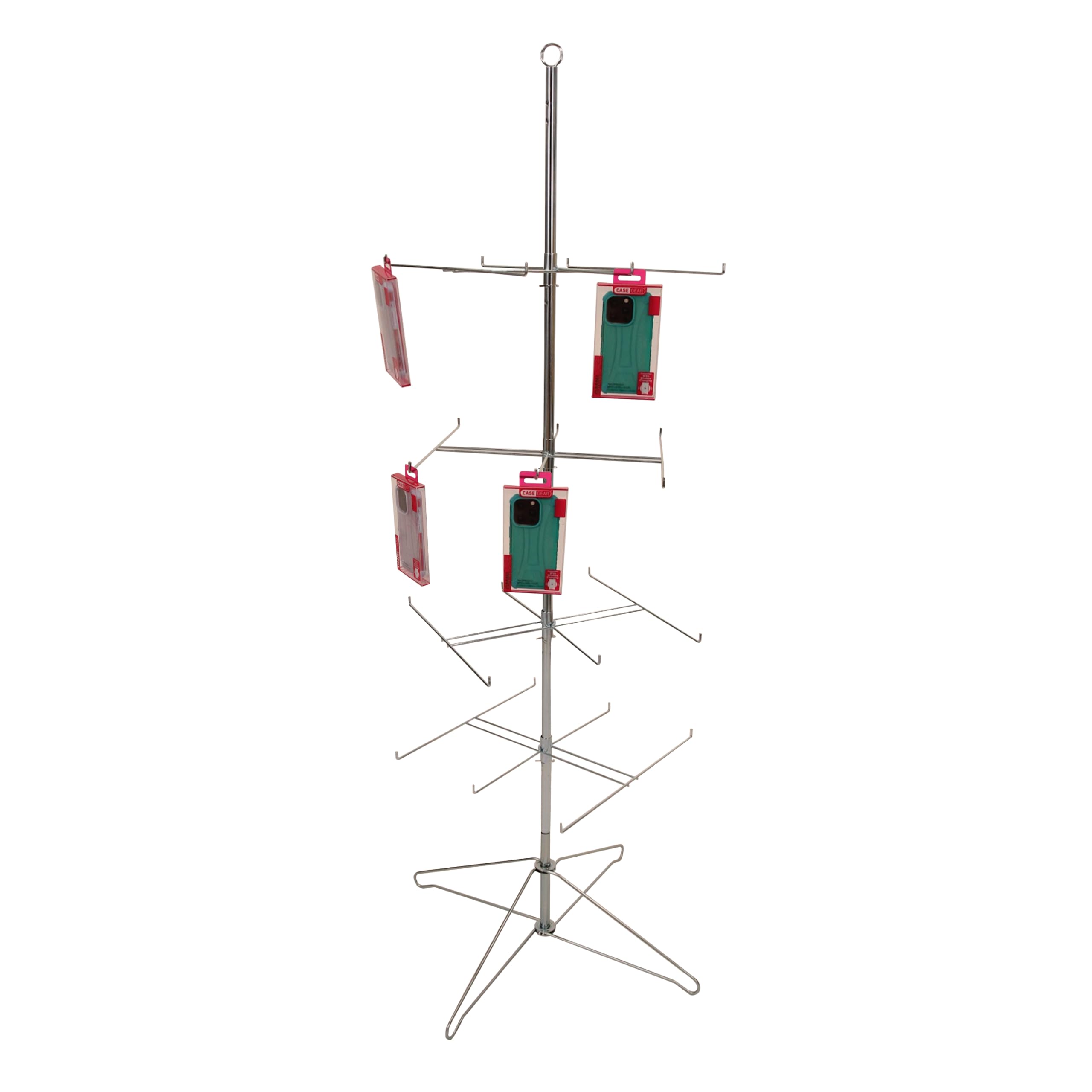 SSWBasics 4-Tier Chrome Wire Spinner Rack (4 tiers - space 12β apart) - Rotating Jewelry Display Organizer - Floor Spinner Rack - Perfect for Food Items and Fashion Accessories