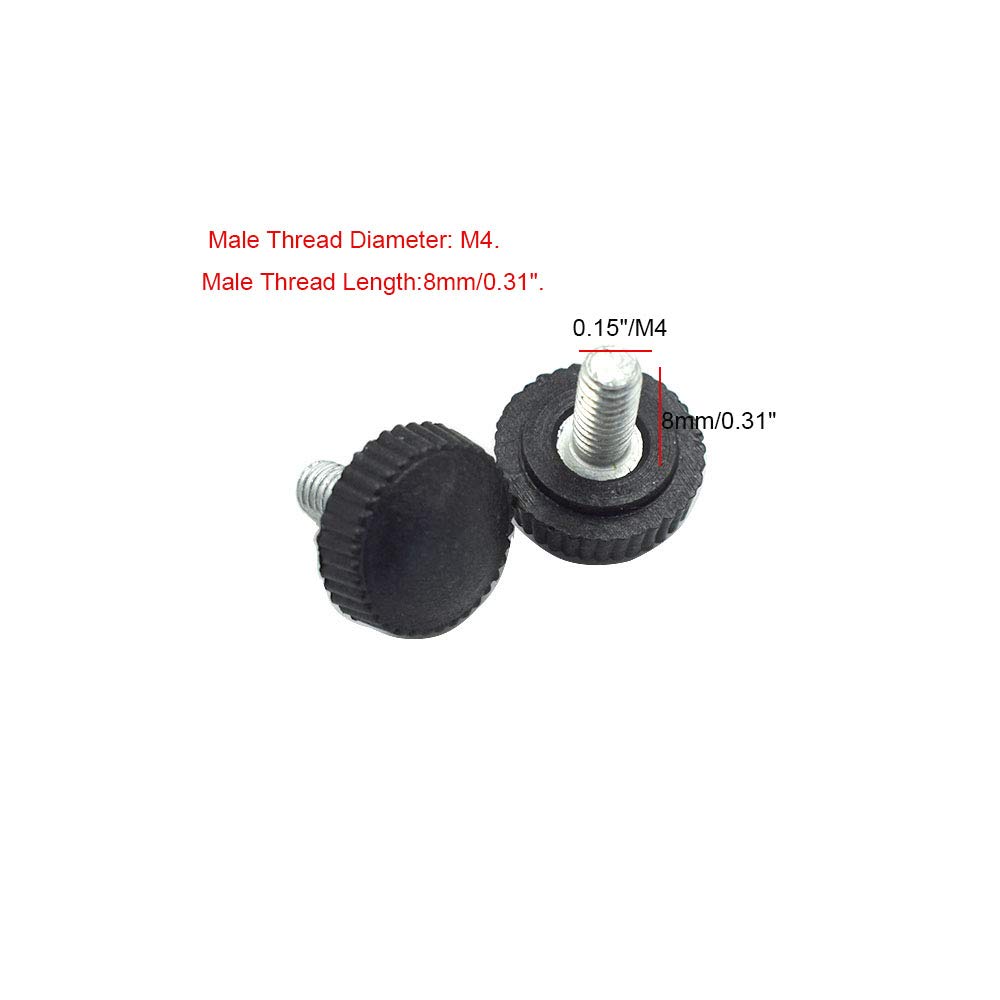 HONJIE M4 x 8mm Threaded Knurled Thumb Screw Grip Knobs Thumb Screw - (50 Pcs)