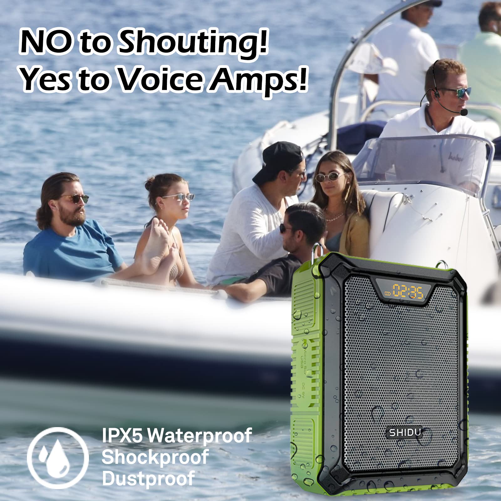 25W Bluetooth Voice Amplifier with Wired Microphone Headset and Speaker, Personal PA Speaker, Support Recording, Loop Playback- Ideal for Teachers, Outdoors, Tour Guides - M900
