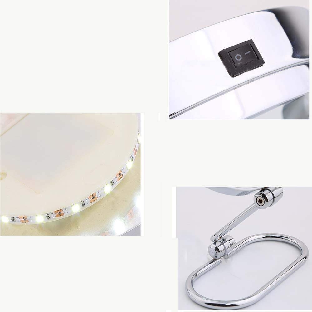 KONGZIR Bathroom Vanity Mirrors Travel Mirrors,Lighted Magnifying Mirror 10X with Natural LED Lights, Portable Lighting Vanity Mirror for Bathroom and Travel,Bathroom Mirrors Makeup Mirror