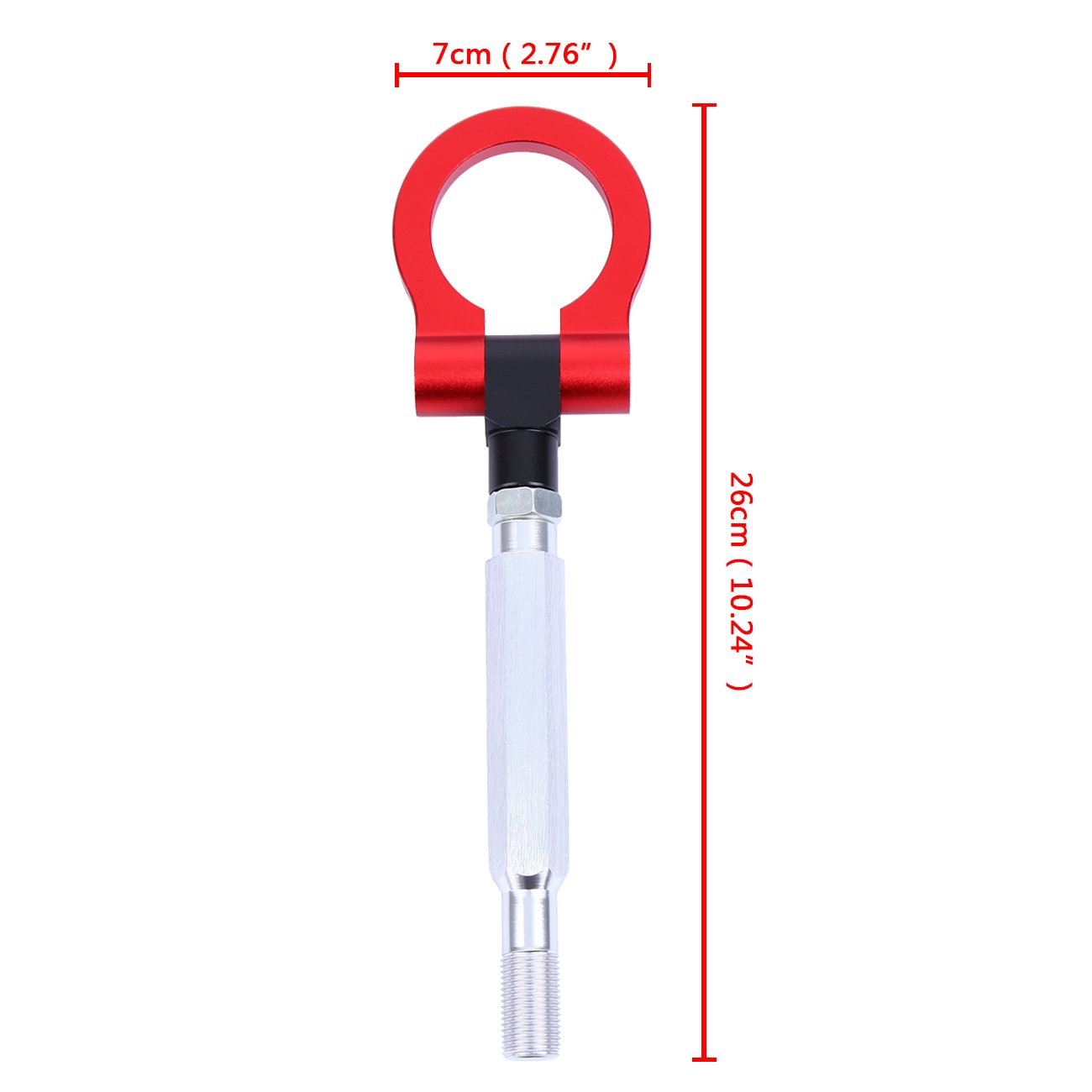 Honhill Sports Track Tow Hook for 2015 2016 2017-up WRX or STI Racing Style Aluminum (Red)