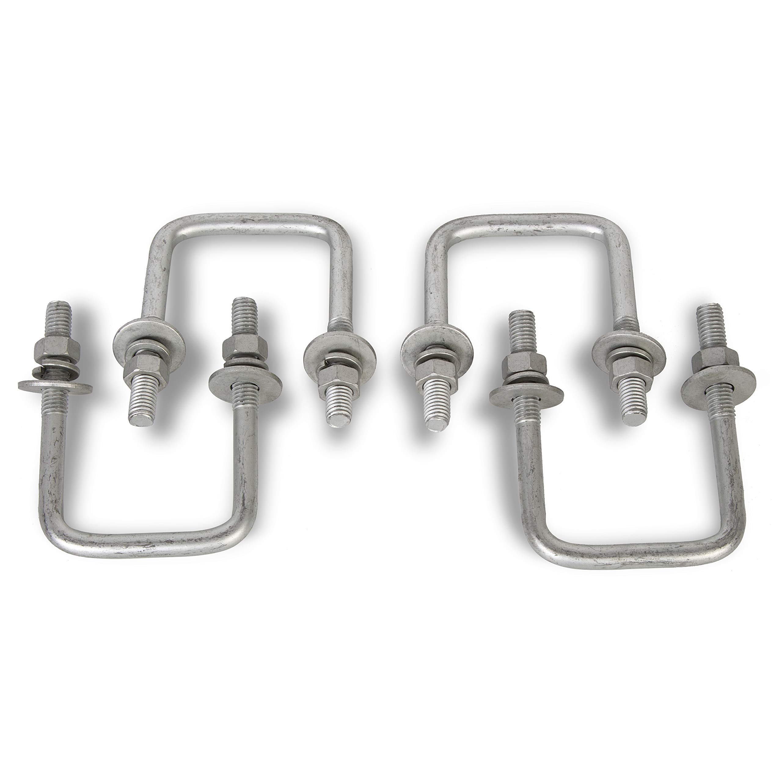KUAFU Universal U-Bolts for Boat Trailer Square Steel 1/2" Dia X 3 1/16" X 4 5/16" 4Pcs