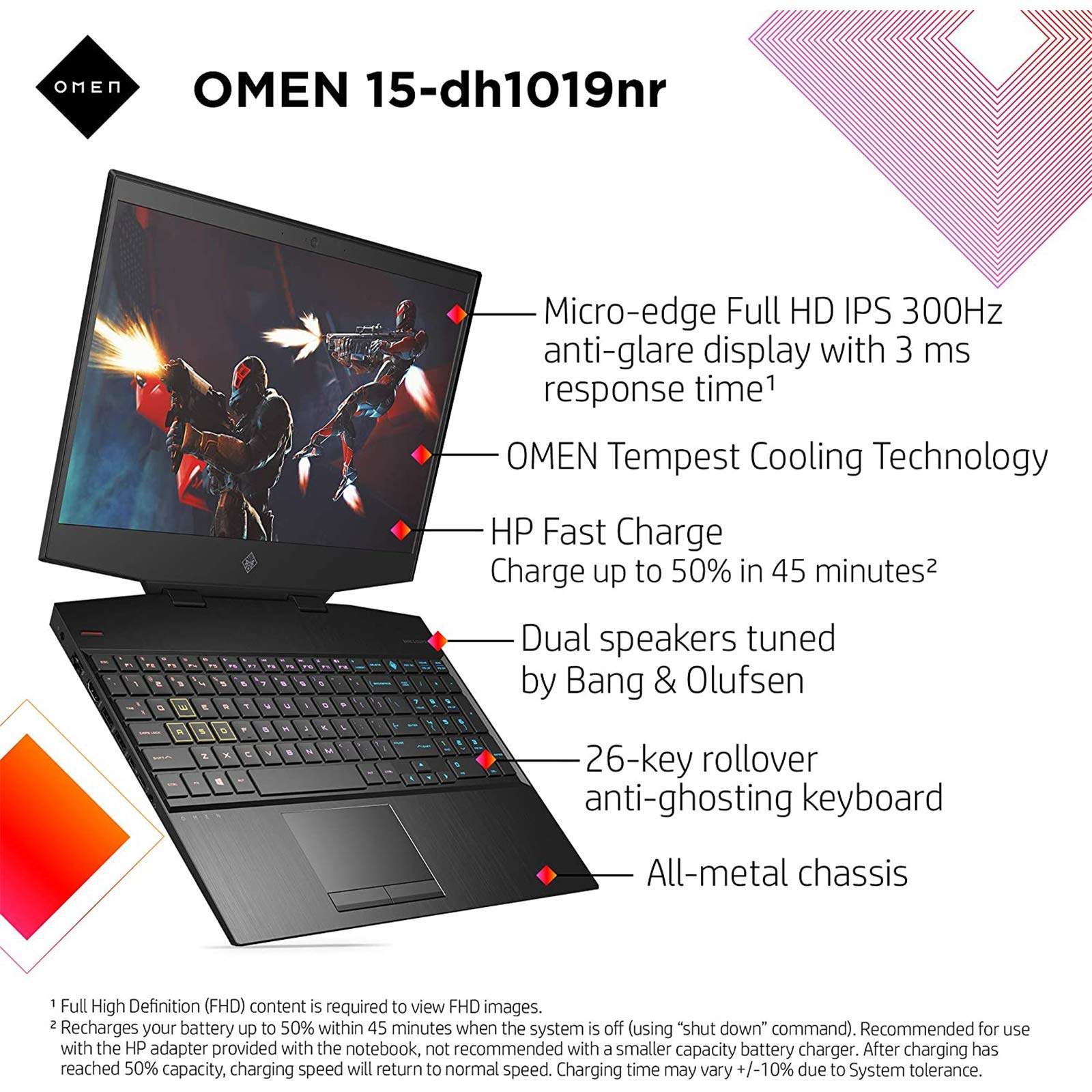 HP OMEN 15.6 Inch 300Hz FHD 1080P Gaming Laptop, Intel Core i7-10750H up to 5.0GHz, RTX 2070 Max-Q 8GB, Backlit KB, 32GB RAM, 1TB PCIE SSD (Boot) + 2TB SSD, Win10 + NexiGo Wireless Mouse Bundle