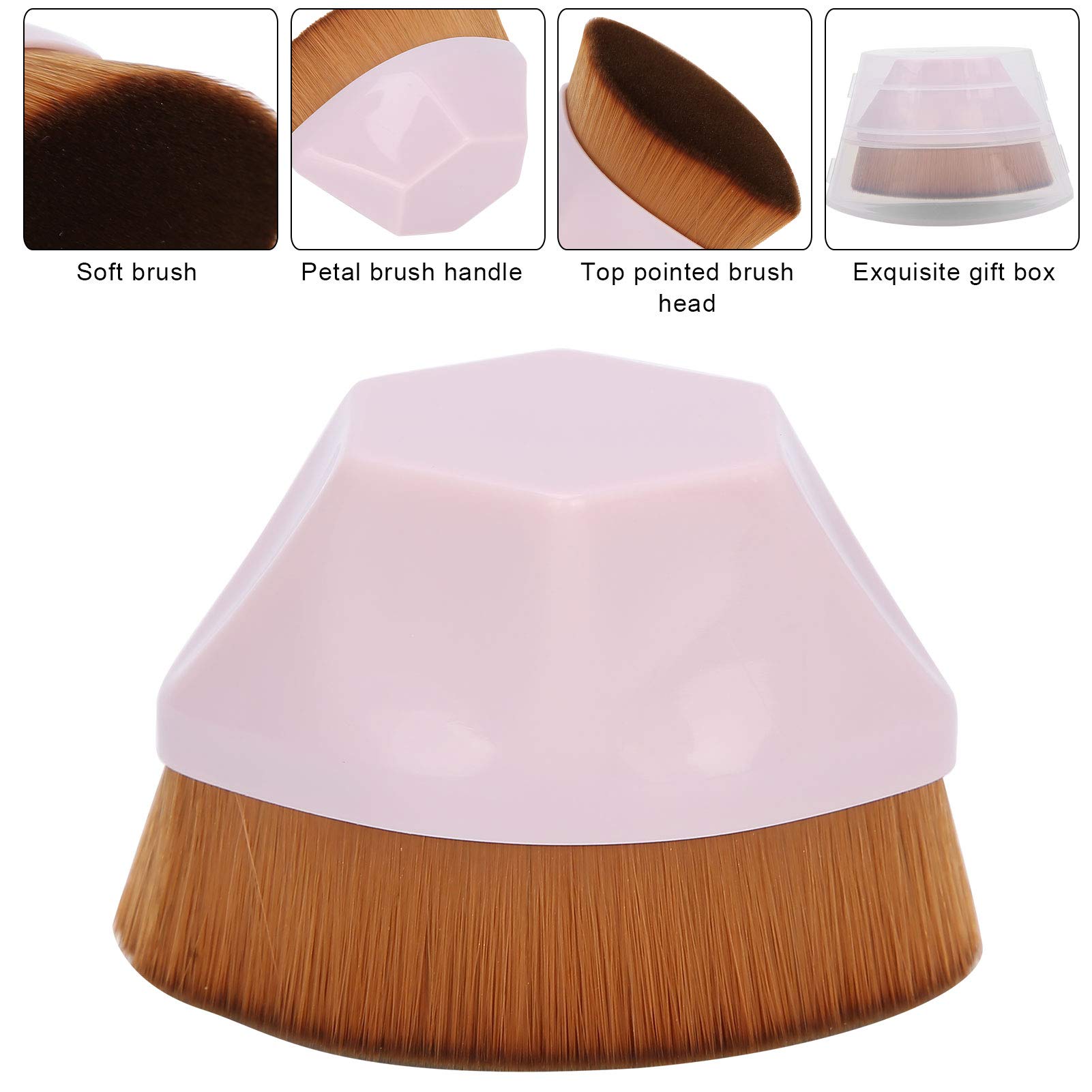 3pcs Makeup Liquid Brushes, 2 Colors Petal-shaped Handle Cosmetic Flat Brushes Cosmetic Brushes Beauty Tool()