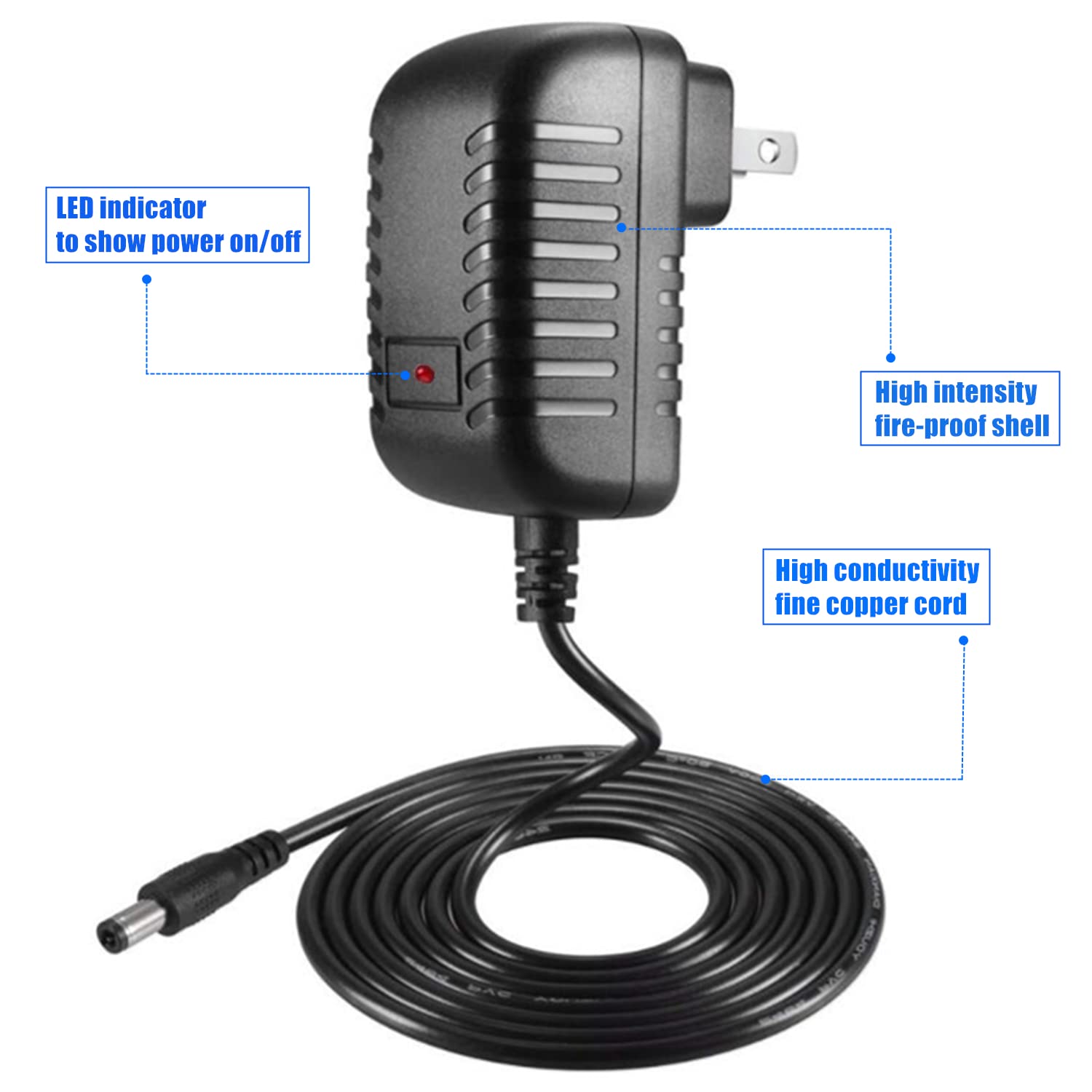 Universal AC Adapter 24V 1A Power Supply AC110V to DC24V Power Driver 5.5x2.1mm with 8 DC Plugs DC24V 100mA 500mA1000mA Charger Transformer 24V AC-DC Adapter