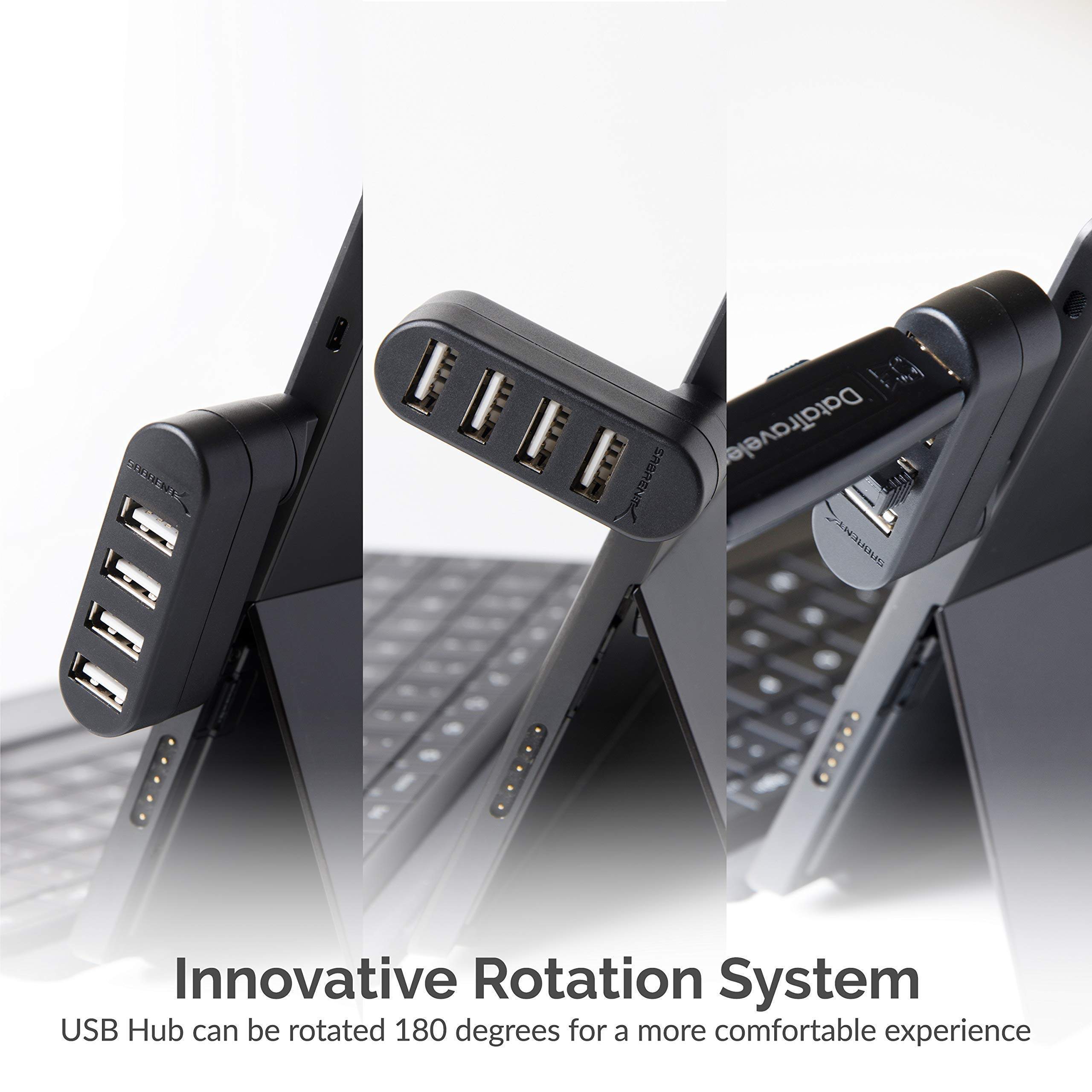 Sabrent 13 Port High Speed USB 2.0 Hub + 4-Port USB 2.0 Hub [90°/180° Degree Rotatable]