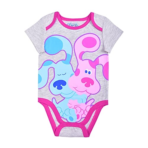 Nickelodeon Blue’s Clues & You Girls’ Blue and Magenta 3 Pack Bodysuits for Newborn and Infant – Pink/Grey