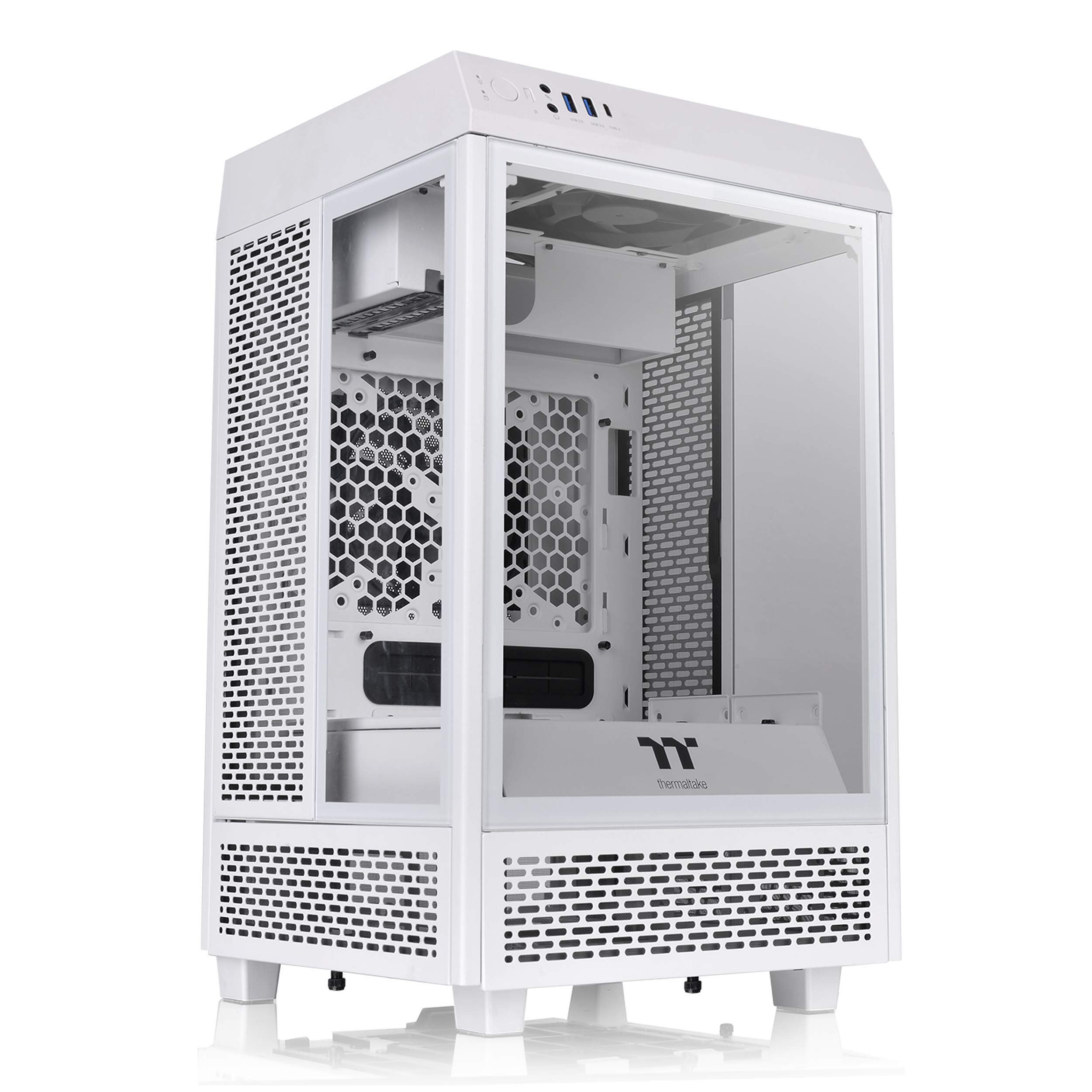 Thermaltake Tower 100 Snow Edition Tempered Glass Type-C (USB 3.1 Gen 2) Mini Tower Computer Chassis Supports Mini-ITX CA-1R3-00S6WN-00