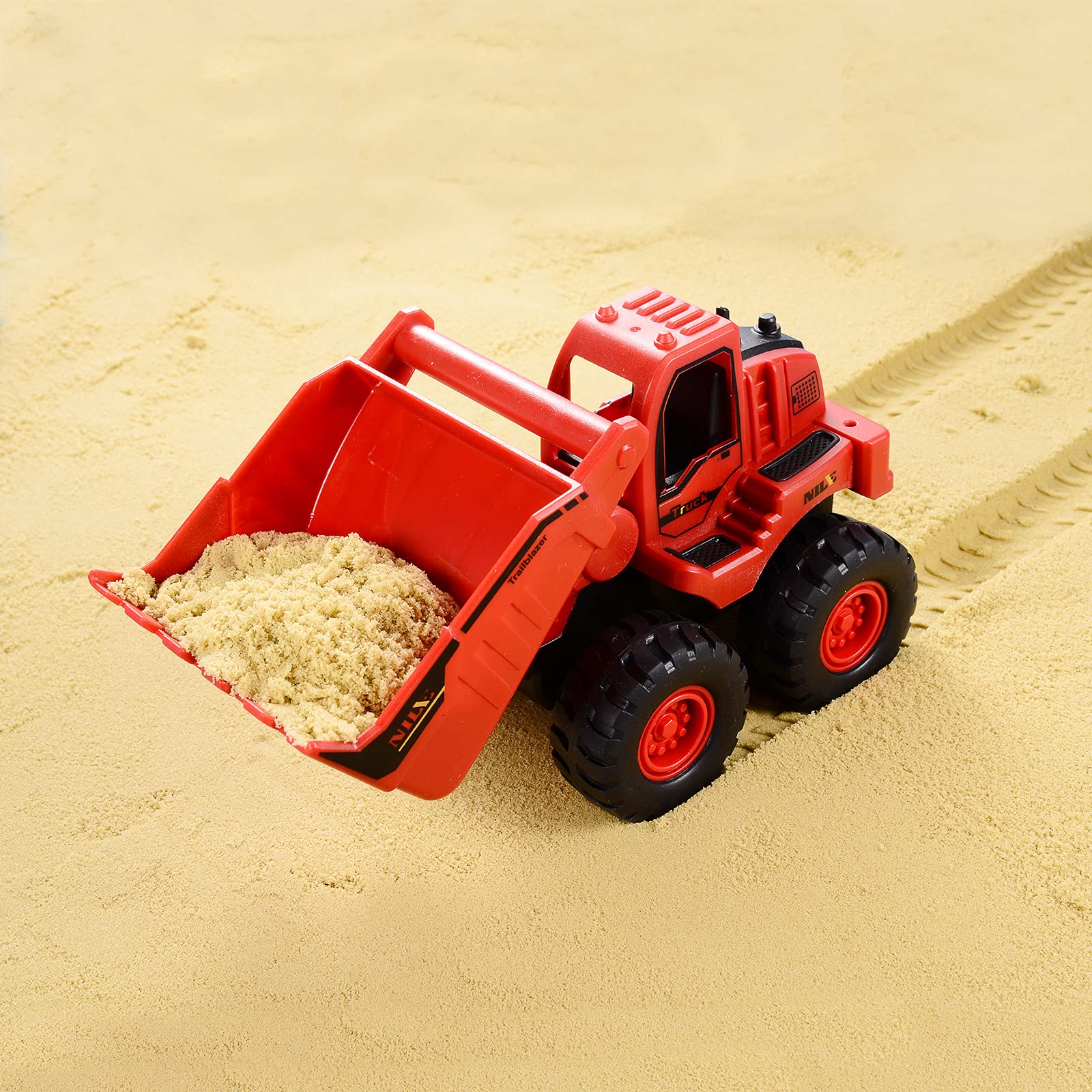 Construction Toys, Friction Powered Excavator Loader Truck Vehicles, Beach Sand Sandbox Toys for 3, 4, 5 Years Old Boys Kids Girls (2 Pack)