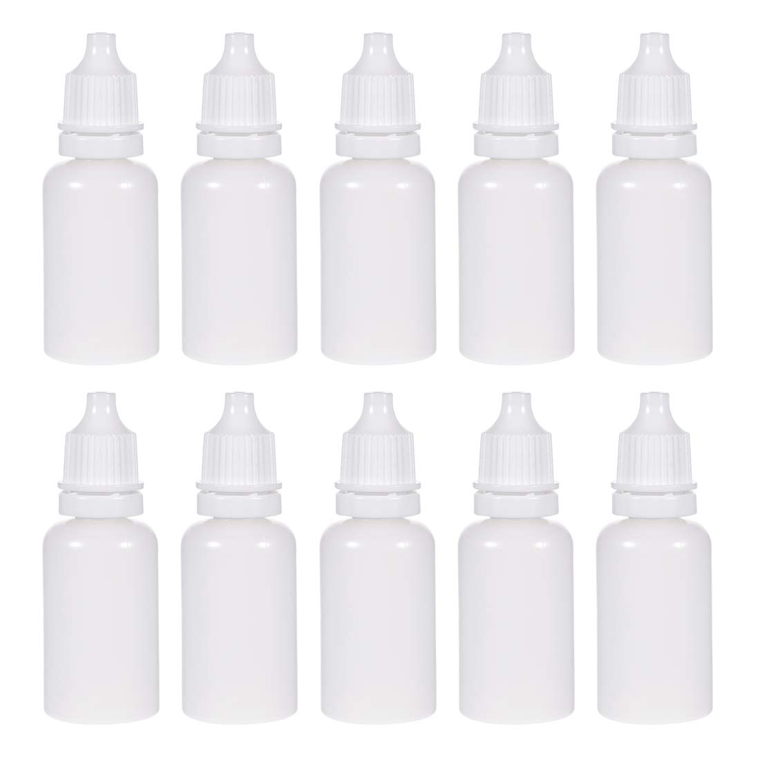 uxcell Plastic Dropper Bottles, 30ml/1 oz Empty Squeezable Dropper Bottle with Cap, White, Pack of 10