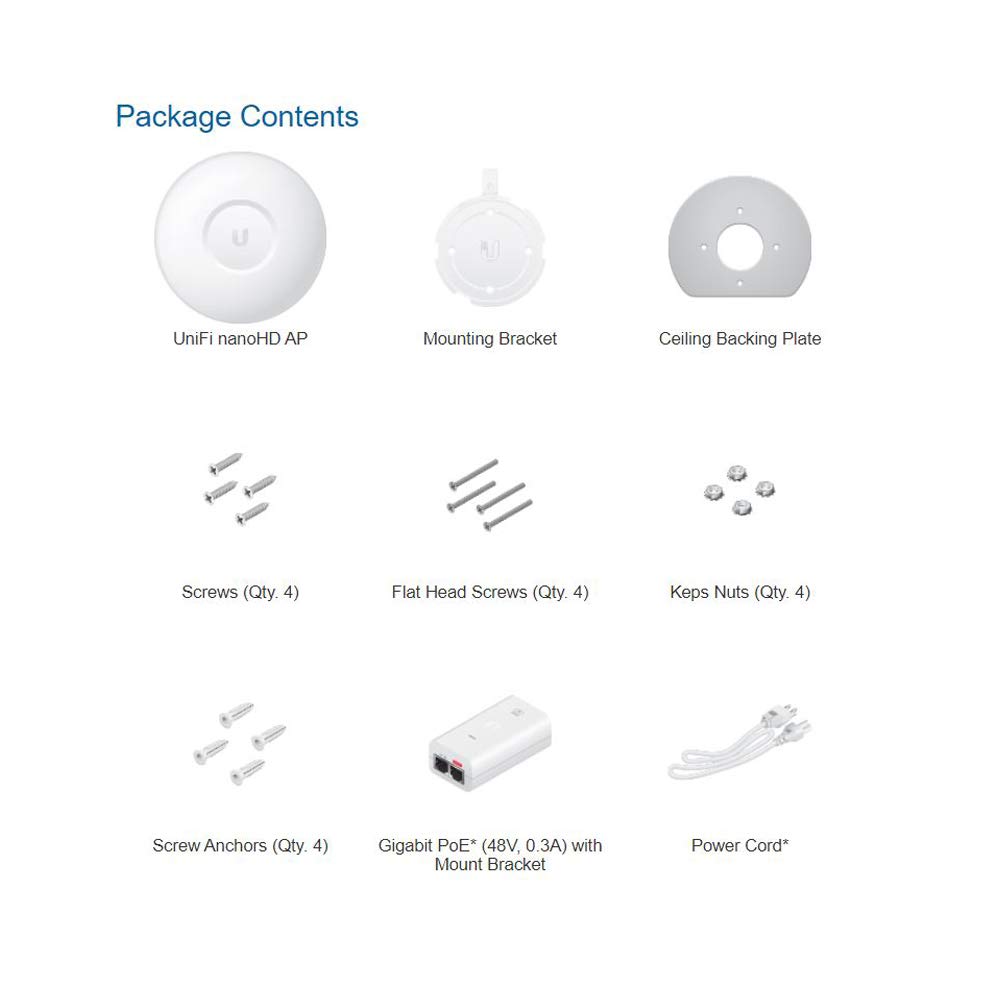 UniFi nanoHD UAP-nanoHD-US Compact Dual Band Wave2 Enterprise Wi-Fi 4x4 MIMO 1730 Mbps (4-Pack)