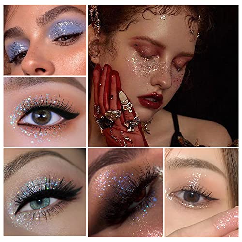 6 Colors Liquid Glitter Eyeshadow Sparkle Eye Makeup Sticks Set.Quick Drying & Easy to Apply.Pink#