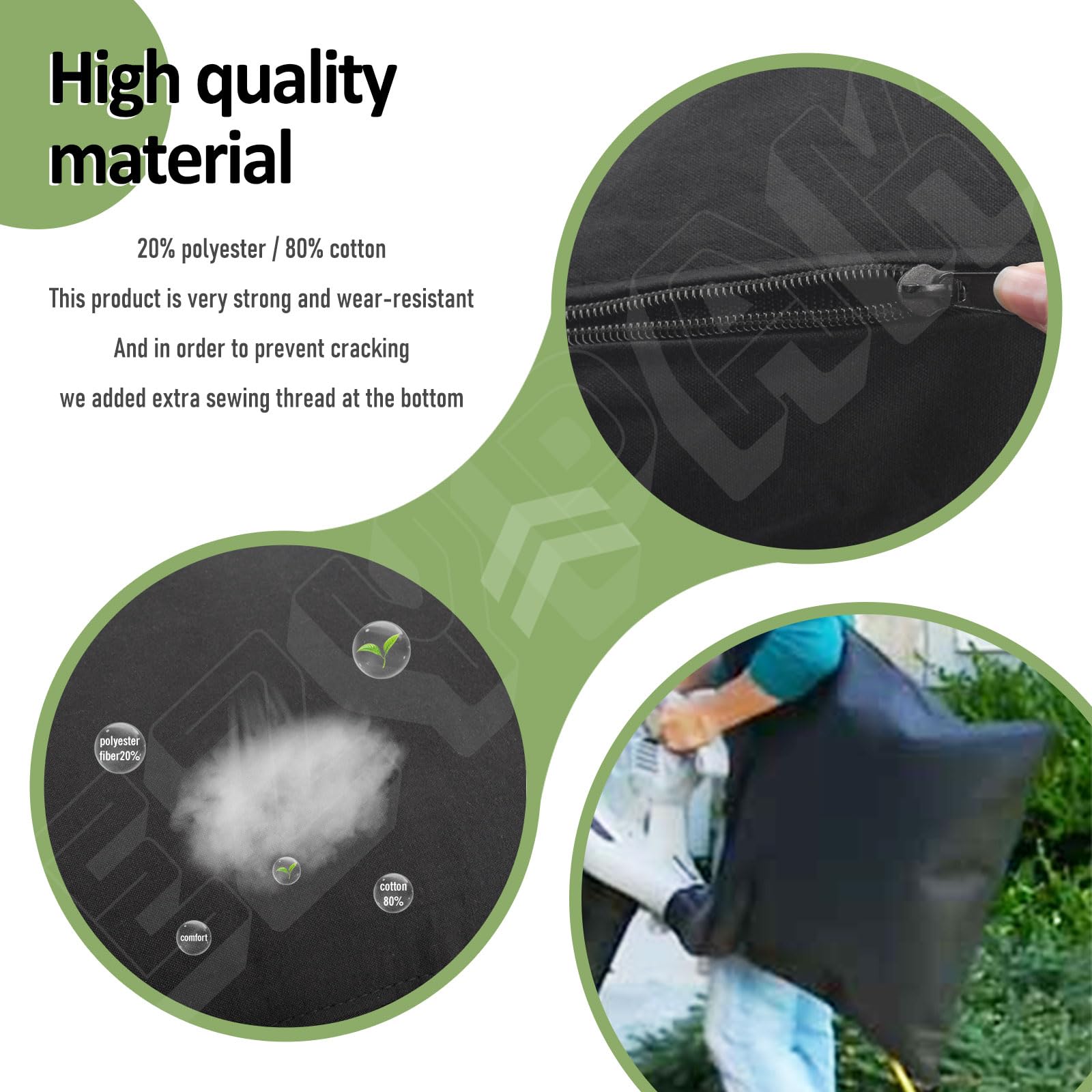5140125-95 Leaf Blower Vacuum Leaf Bag for Black and Decker BV3100/BV2900 Blower Replaces 5140117-99 - Black