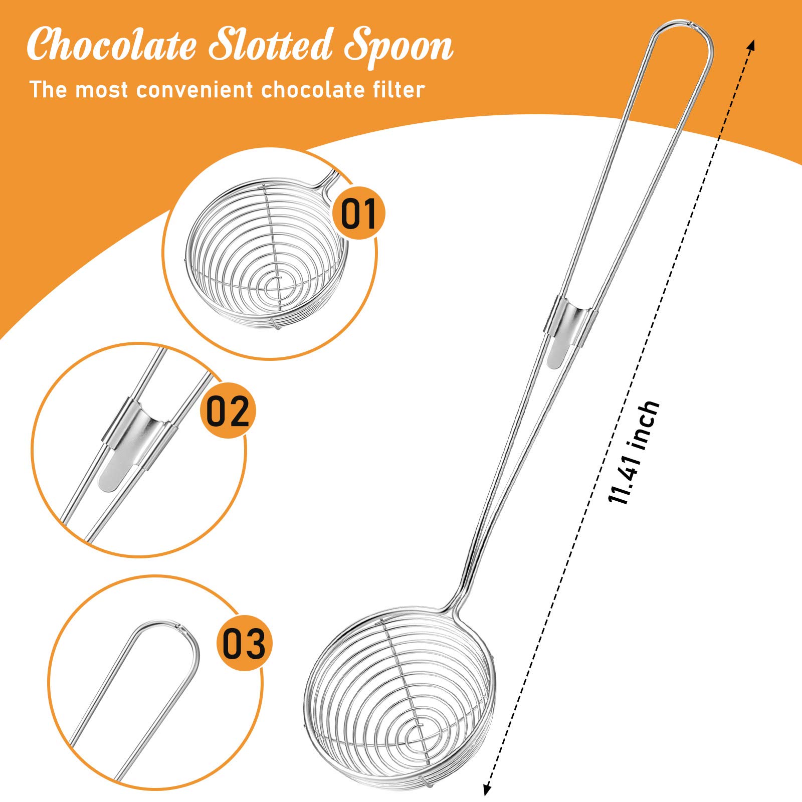 4 Pieces Candy Dipping Tools Set Chocolate Dipping Set 3-Prong Dipping Fork, Fondue Fork, Spear, Slotted Spoon for Handmade Chocolates, Pralines and Truffles