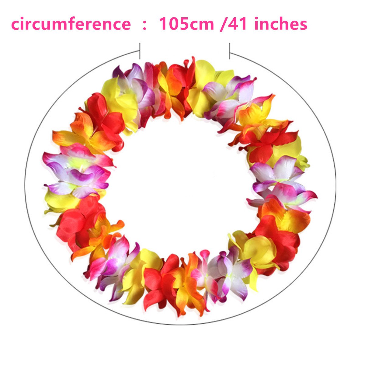 8 Pcs Thicken 41 Inch Hawaiian Leis, 4 Color Lei for Graduation Party, Dance Party, Photo Prop in Outdoors (8 Pcs 4 Color)