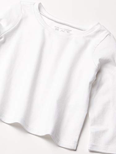 The Children's Place Baby Girls and Toddler Long Sleeve Basic Layering T-Shirt, White, 2T US