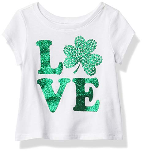 The Children's Place baby girls and Toddler St. Patrick's Day Graphic Tee T Shirt, White, 3T US
