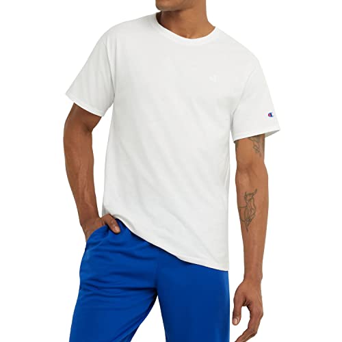 Champion mens Classic Jersey Tee Shirt, White, Large US