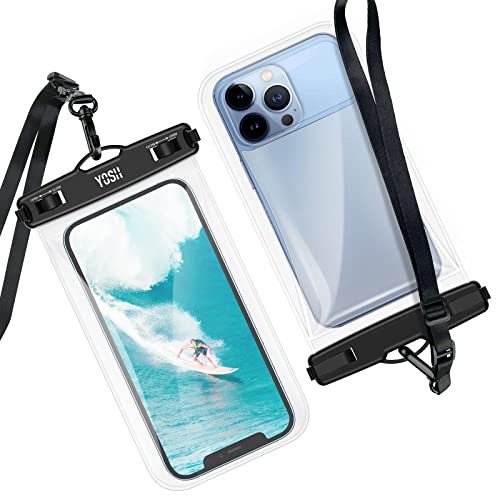 YOSH Floatable Waterproof Phone Case, TPU 7.5 Inch Cell Phone Pouch with Floating Airbag for Swimming Raining Bath Compatible for iPhone 12 11 Pro Max XR XS X 8 7 SE Samsung S21 Pixel & More 2-Pack