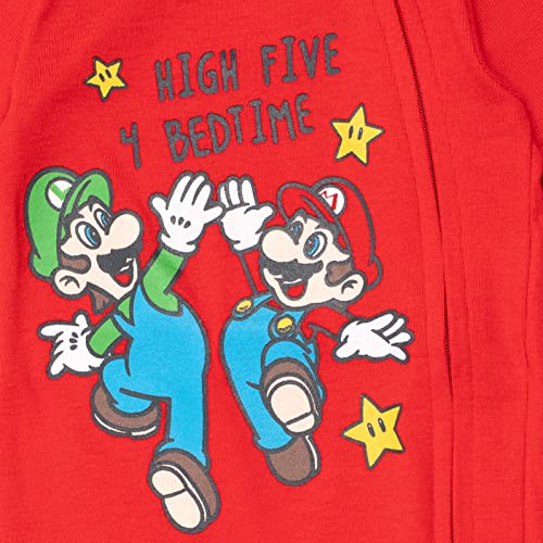 Super Mario Mario Luigi Yoshi Baby Boys 2 Pack Zip-Up Sleep N' Play Coverall 3-6 Months Red/Green