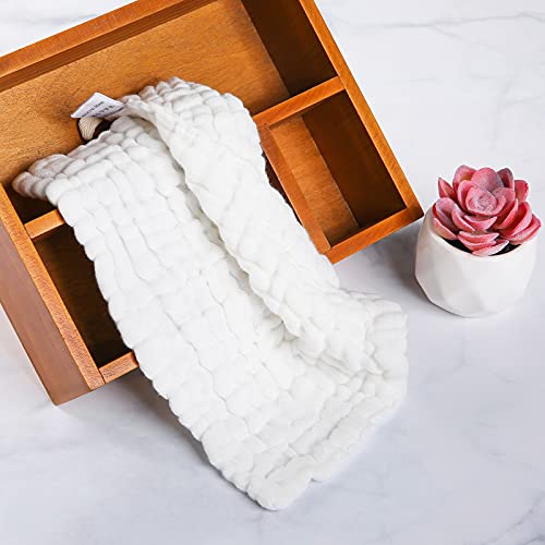 PPOGOO Baby Muslin Washcloths Natural Purified Cotton Baby Wipes Soft Newborn Baby Face Towel 10 Pack Multipurpose