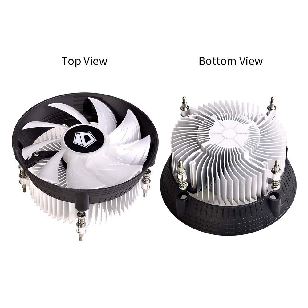 ID-COOLING DK-03i CPU Cooler for LGA1200/115X, 60mm Height Low-profile CPU Air Cooler with Aluminum Fins, Rainbow RGB Lighting, 120mm PWM Fan, Thermal Compound Included, TDP 100W