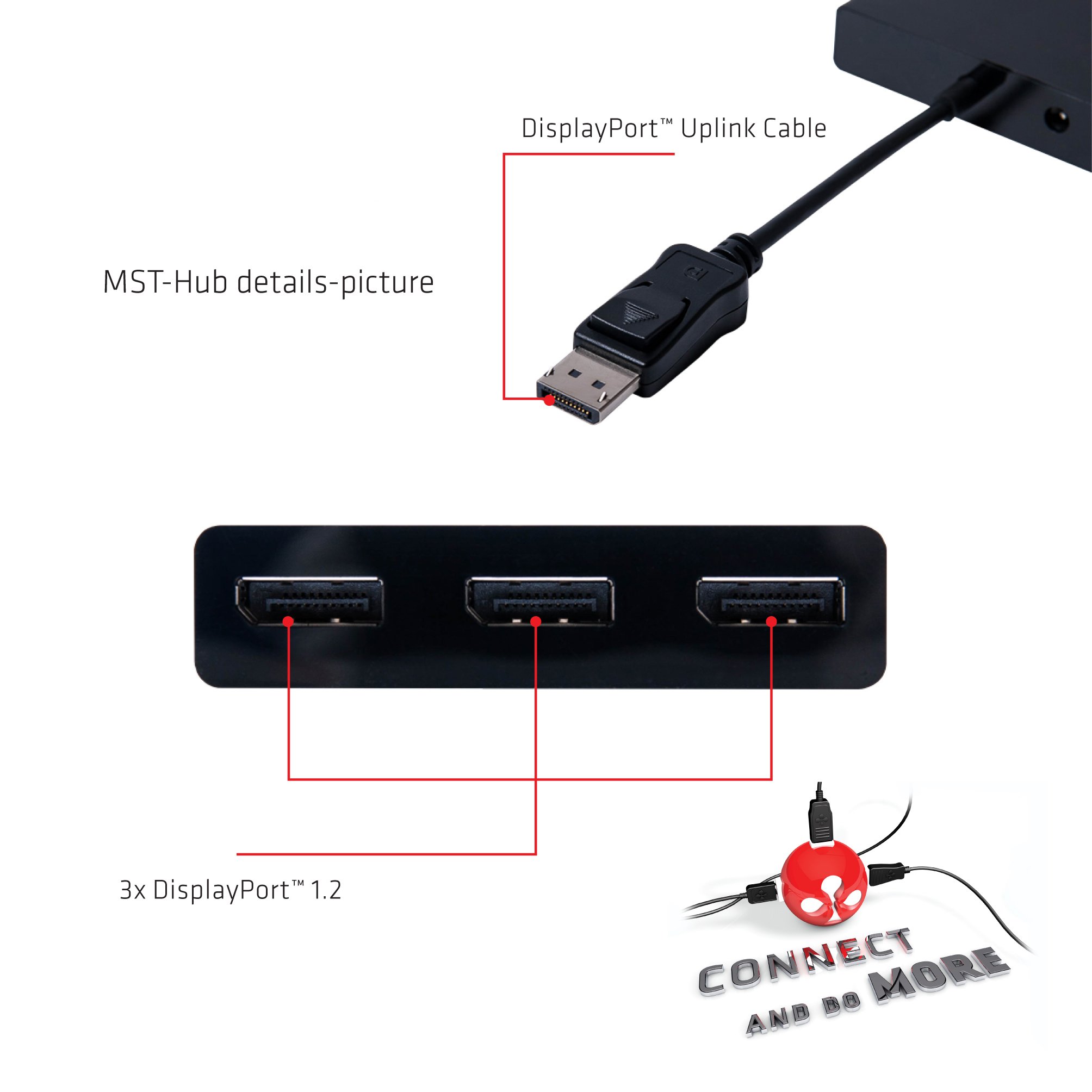 Club3D DisplayPort 1.2 to 3 DisplayPort Multi-Display MST Hub (CSV-5300A)