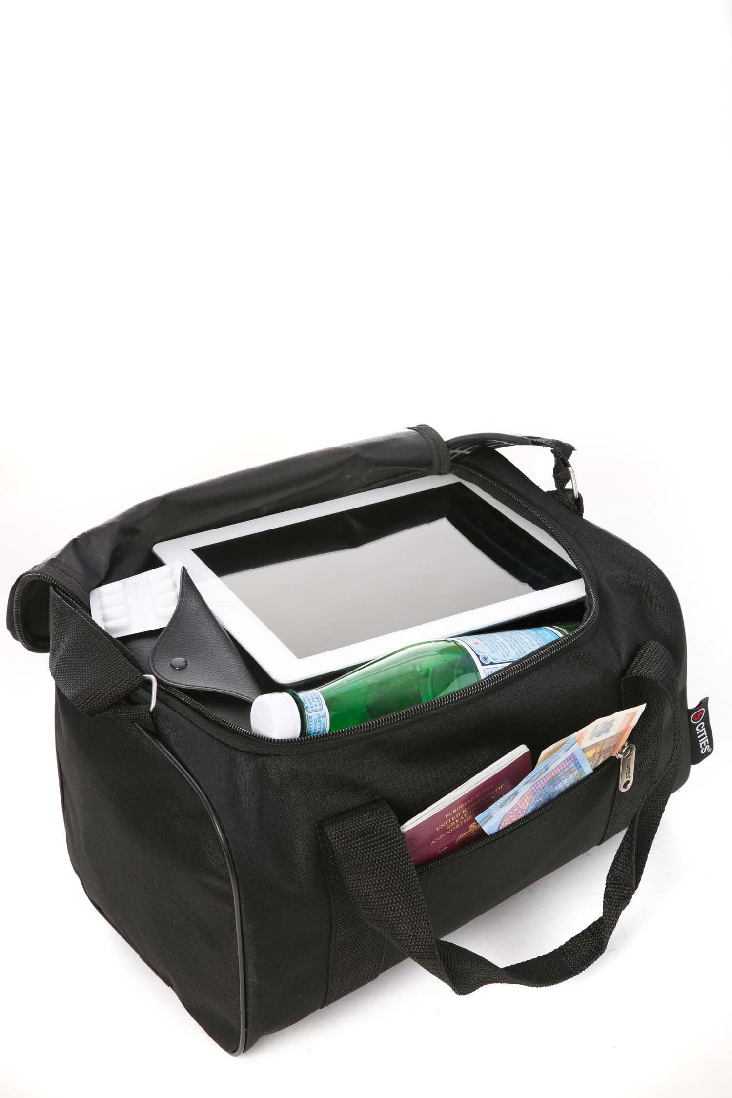 5 Cities Ryanair Cabin Approved Main and Second Set - Carry On Both! Hand Luggage, 55x35x20cm, 42.0 L, Black