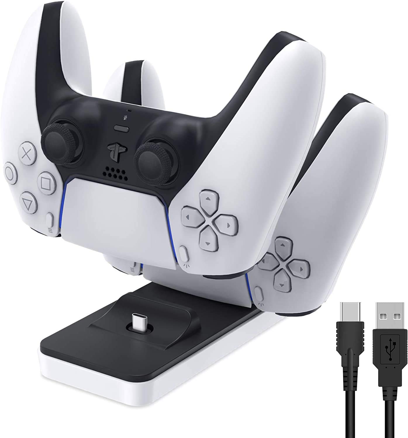 Controller Charger for PS5, Kahool Portable Dual Charge Fast Charging Station Dock for Sony DualSense PlayStation 5 Controllers