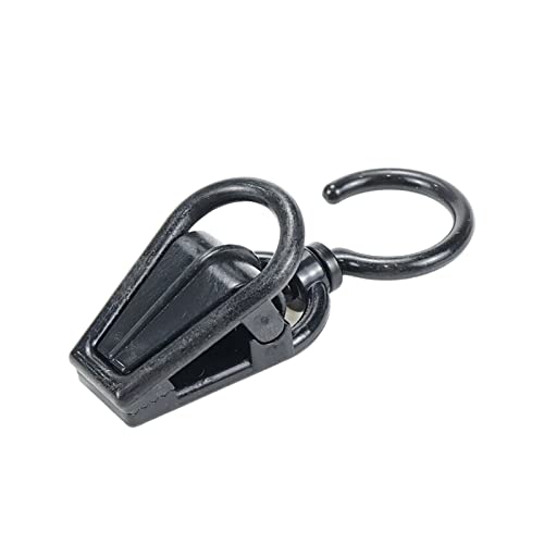 Bisbai 10 Pcs Hanging Hold Clips Portable Travel Hangers Clips Laundry Hooks Clip Home Swivel Laundry Clips Clothes Pins for Curtain Socks Towel Boot(Black)